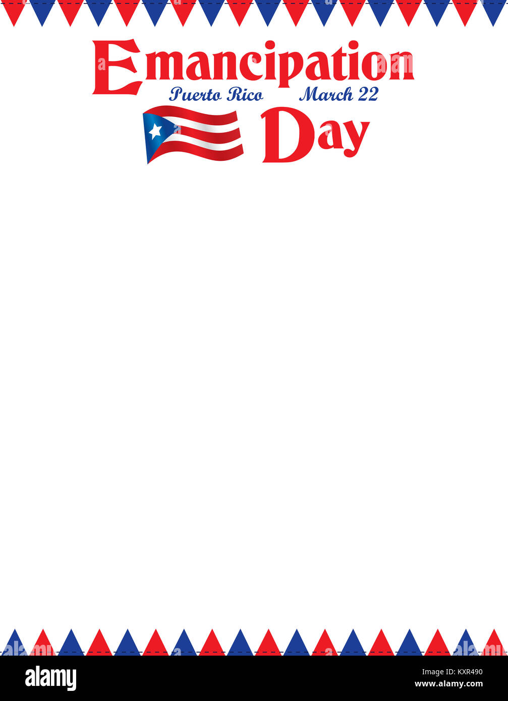 Puerto Rico Emancipation Day Letterhead Banner Celebrate March 22 Stock ...