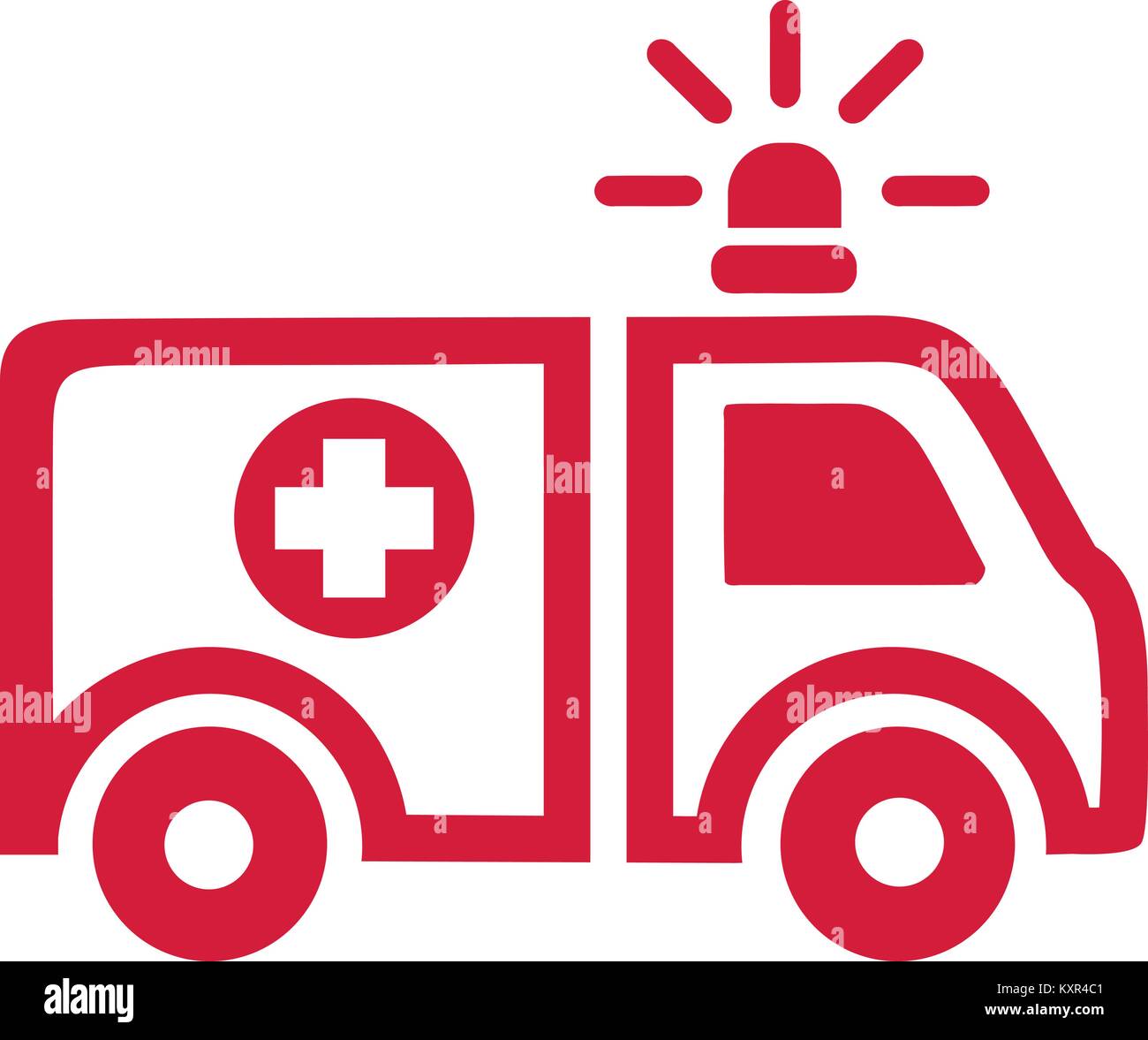 Red ambulance verhicle with alarm Stock Vector Image & Art - Alamy