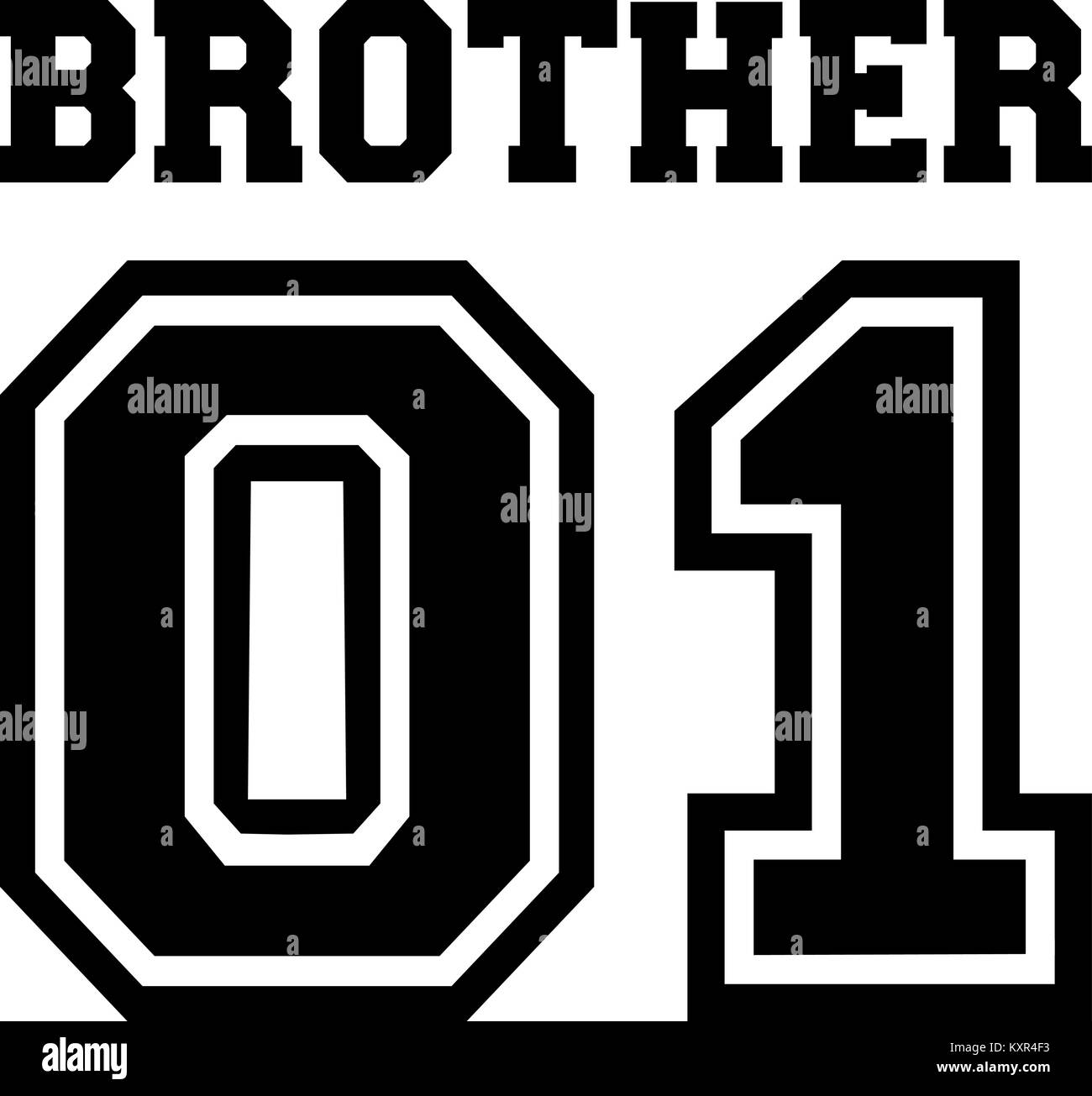 Brother with number one in black and white Stock Vector Image & Art - Alamy