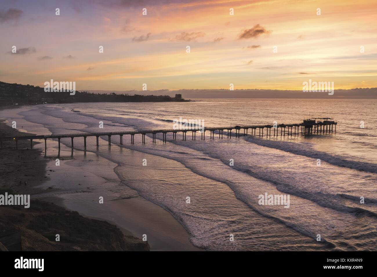 Dramatic Sunset Sky Scripps Pier UCSD Salk Oceanography Institute La ...