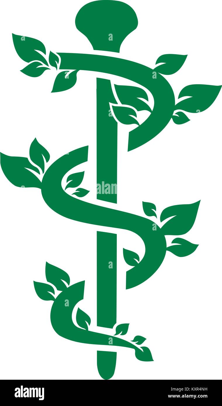 Natural green caduceus for Alternative Practitioner Stock Vector Image ...