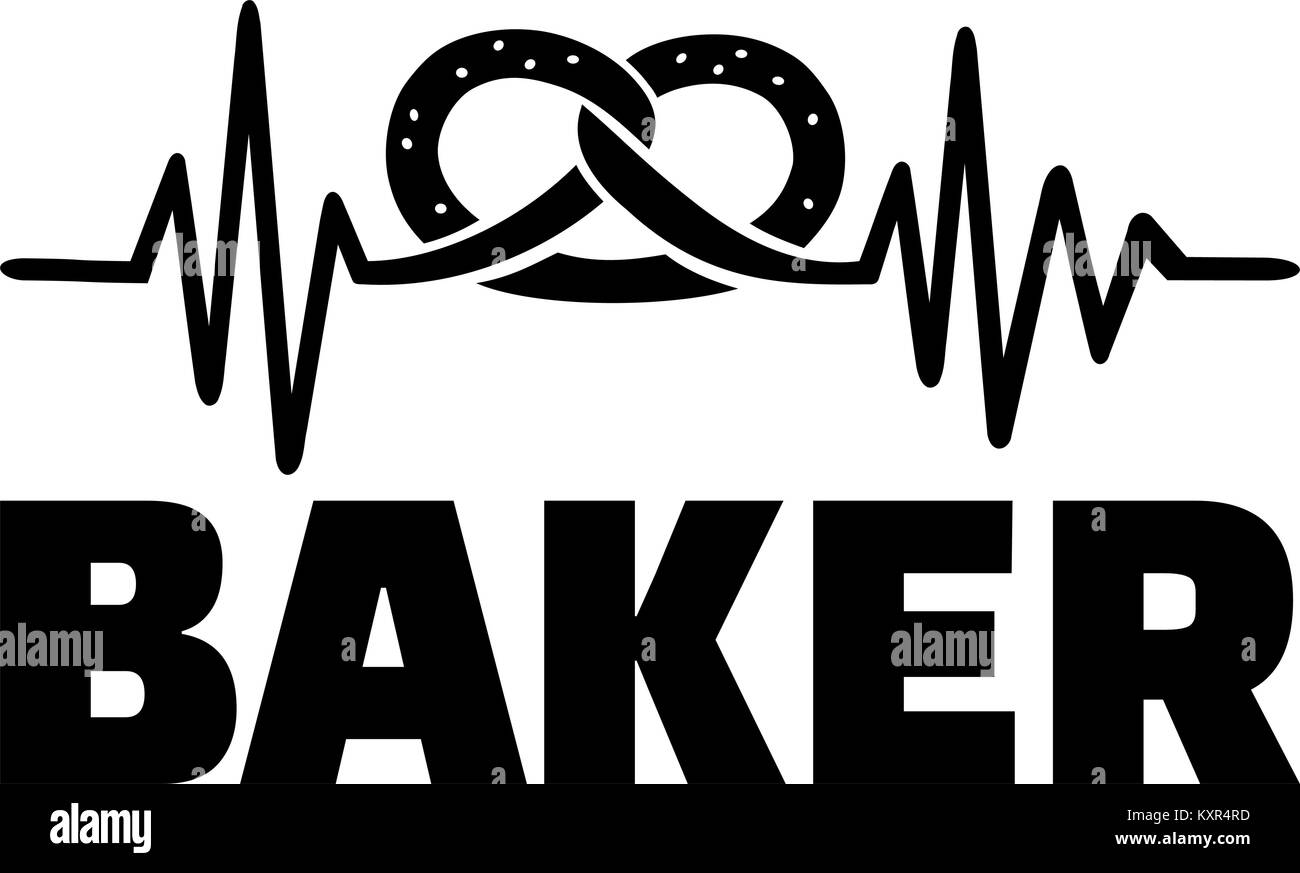 Baker with pretzels heartbeat Stock Vector Image & Art - Alamy