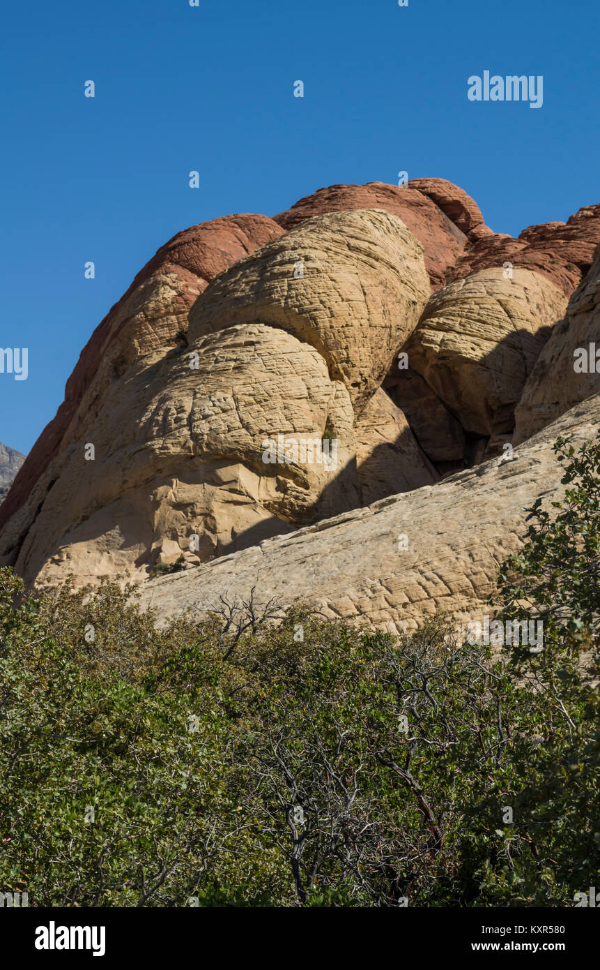 Rock formation with textured erosion in Red Rock Canyon National ...