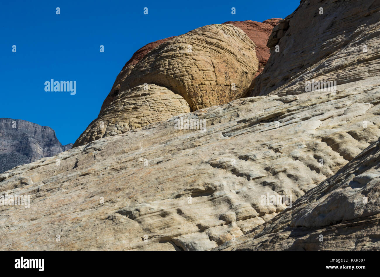 Rock formation with textured erosion in Red Rock Canyon National ...