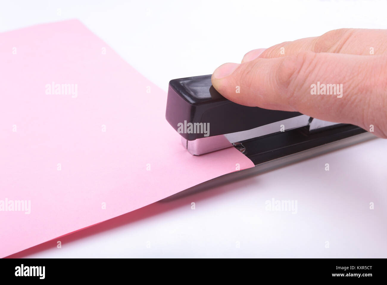 The stapler is used in the office to manually connect paper Stock Photo ...