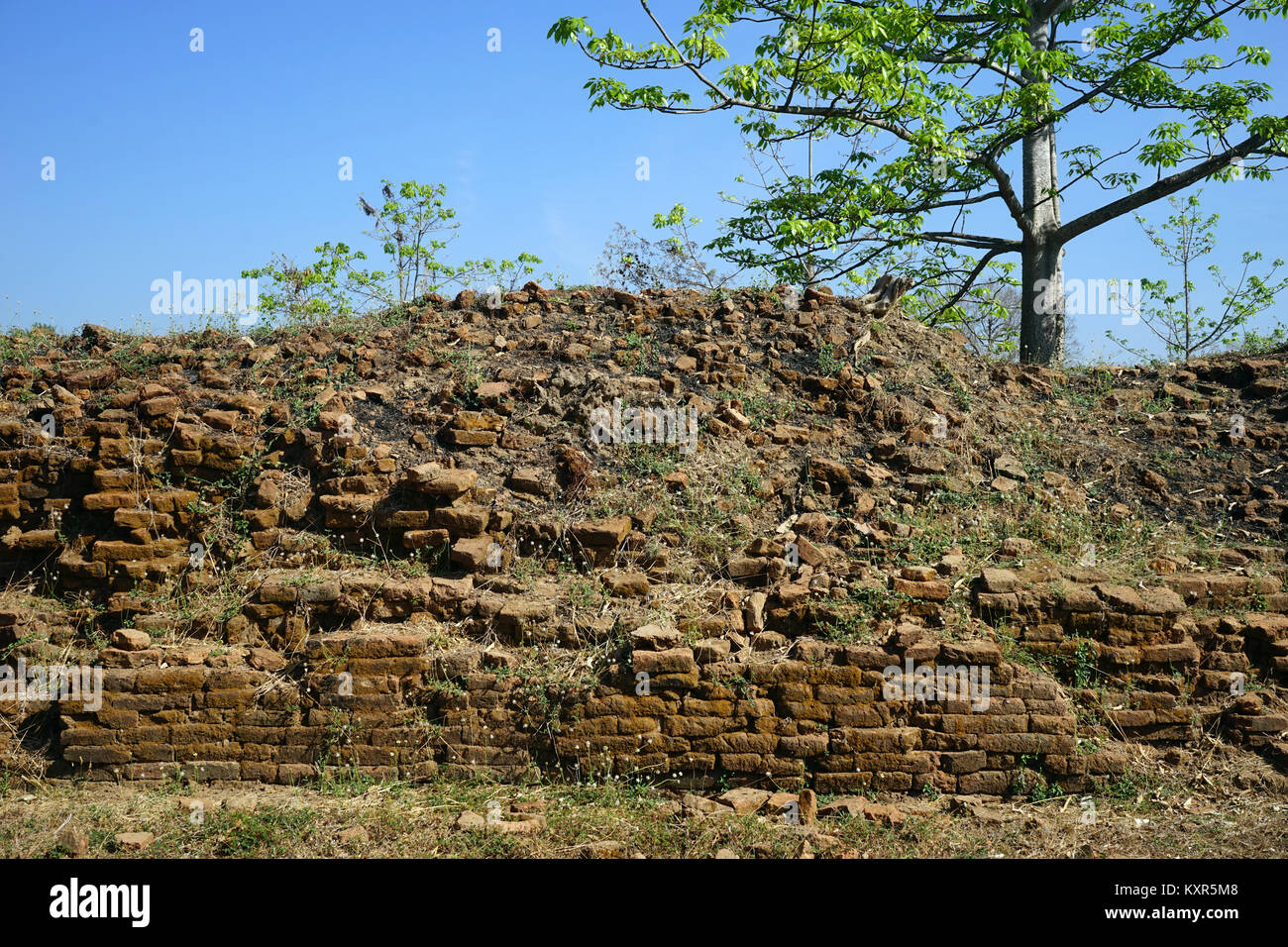 PYU, MYANMAR - CIRCA APRIL 2017 Ancient wall of Sri Ksetra Stock Photo ...