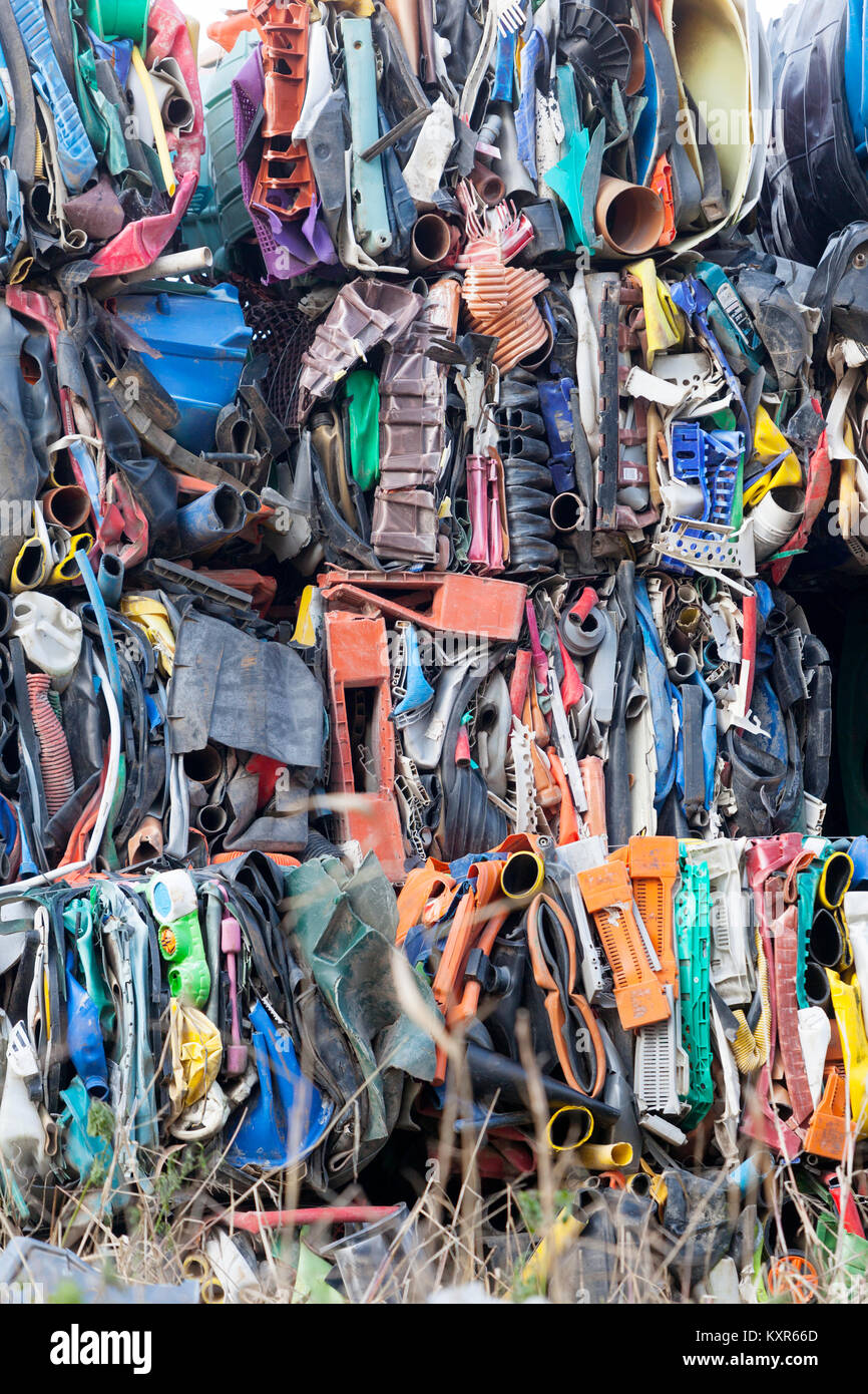 heap of plastic waste on recycling site in the netherlands Stock Photo ...