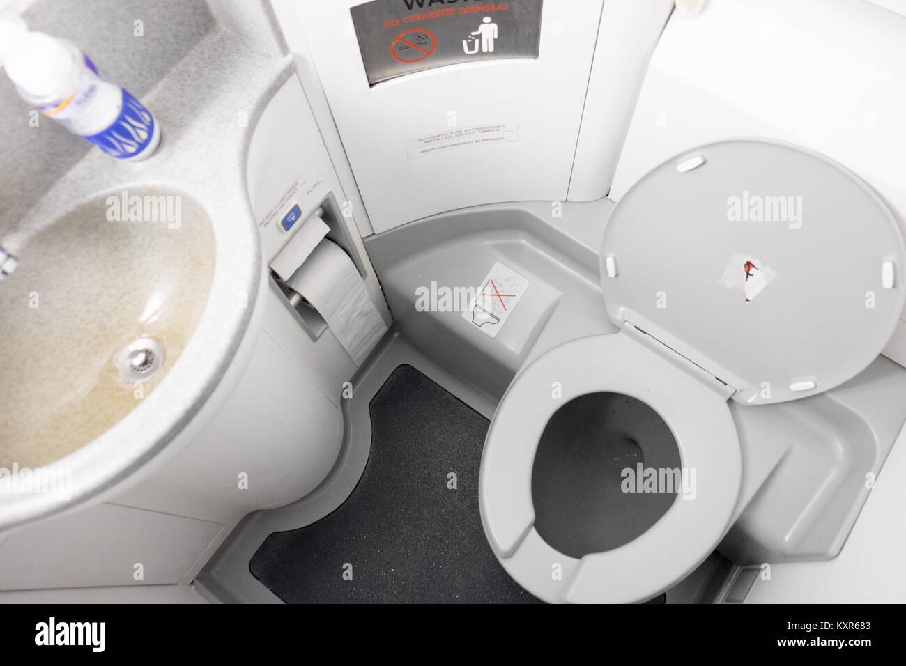 Airplane toilet hi-res stock photography and images - Alamy