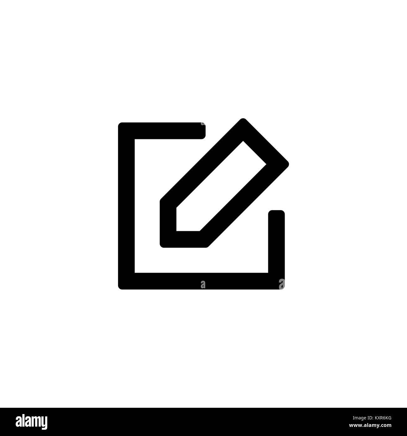 Pencil icon for simple flat style ui design Stock Vector Image & Art ...