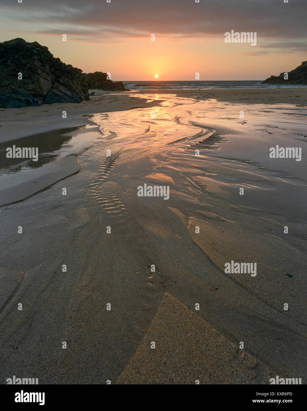 The stunning Beach and Village of Trevone Bay, in North Cornwall Stock ...