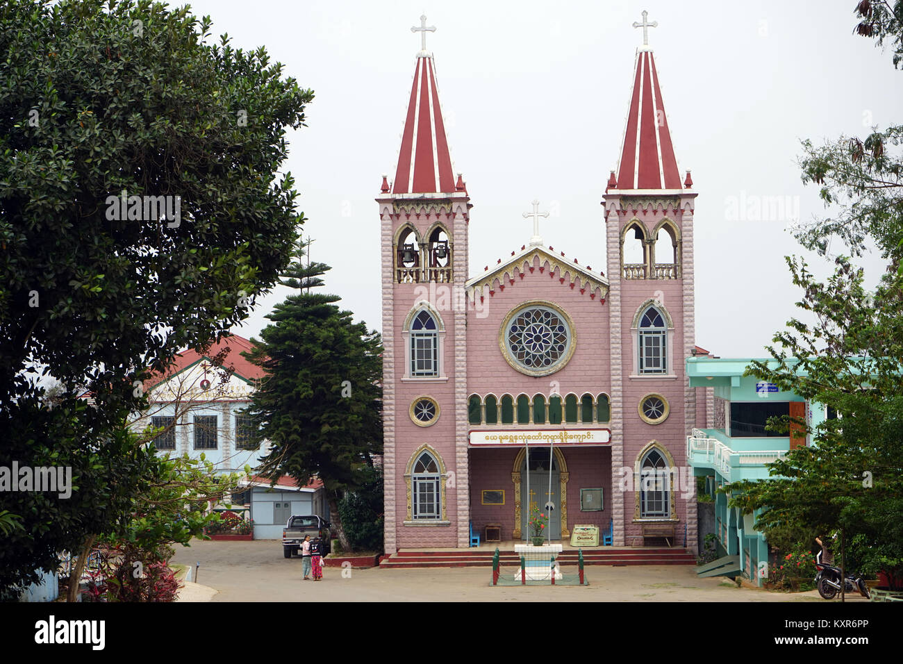 LASHIO, MYANMAR - CIRCA APRIL 2017 Sacred Heart Cathedral Stock Photo ...