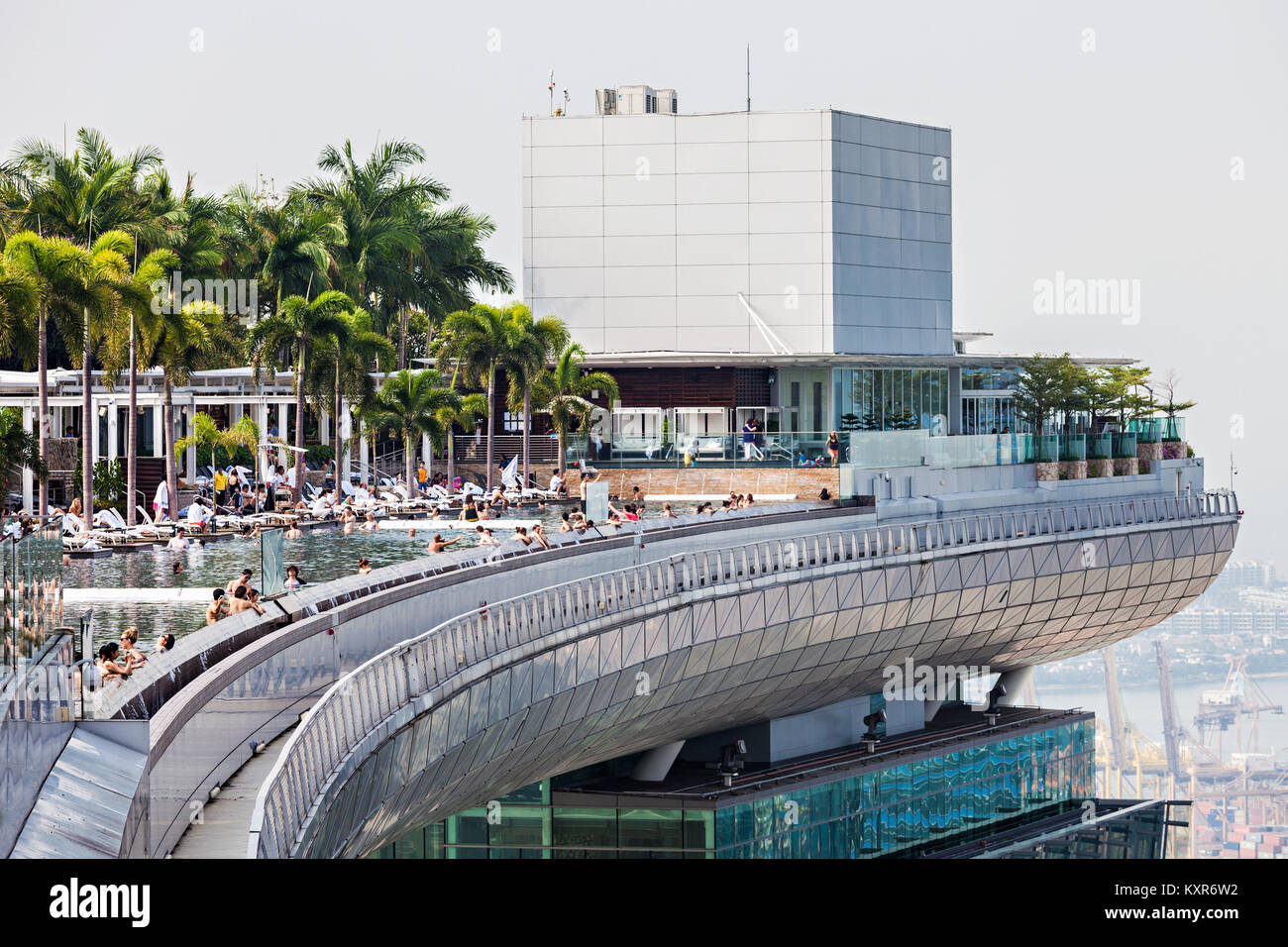 SINGAPORE - OCTOBER 18, 2014: A view of the Infinity Pool of the ...