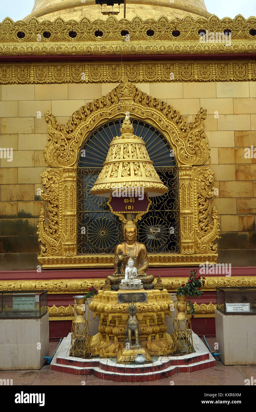 LASHIO, MYANMAR - CIRCA APRIL 2017 Altar near YanTineAung Pagoda Stock ...