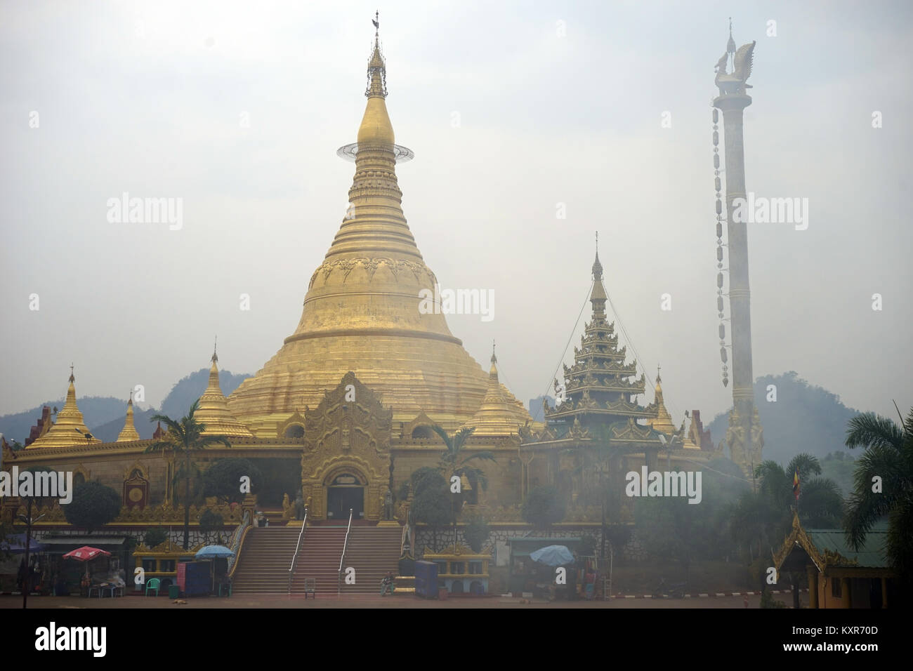 LASHIO, MYANMAR - CIRCA APRIL 2017 Smoke in YanTineAung Pagoda Stock ...