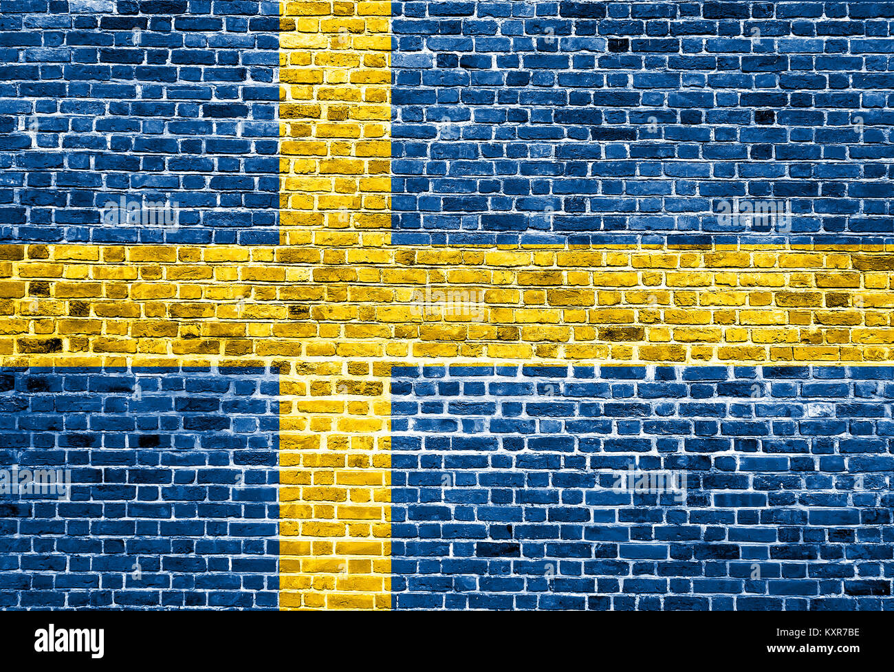 Brick wall flag sweden hi-res stock photography and images - Alamy