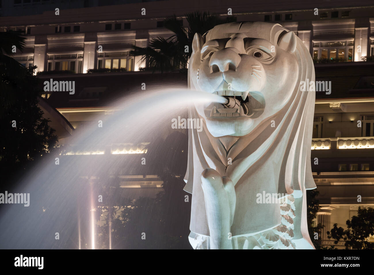 SINGAPORE - OCTOBER 16, 2014: The Merlion is a traditional creature in ...