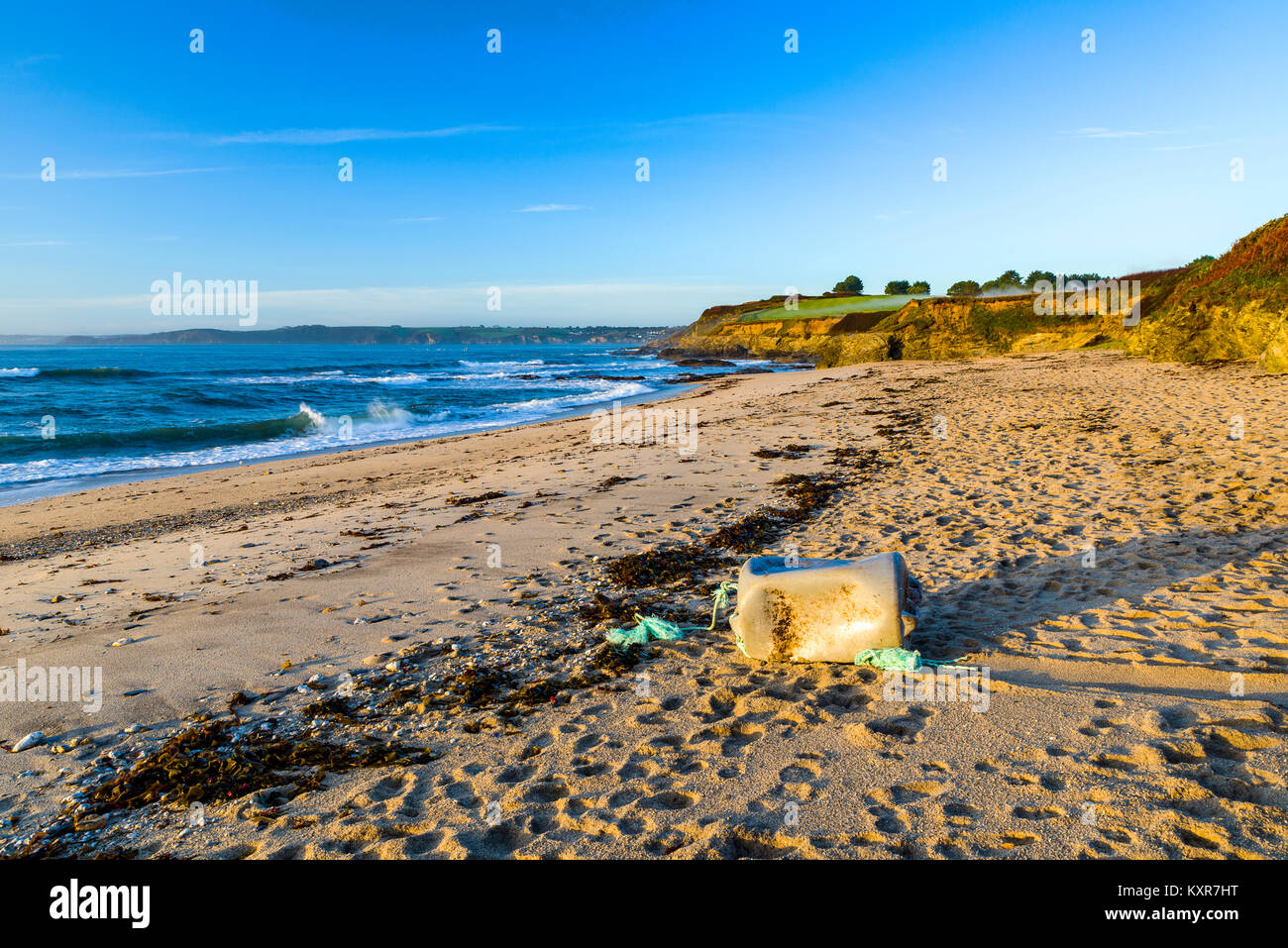 Spit Beach, St Austell Bay, Cornwall, UK. 10/01/2018, sunrise and ...