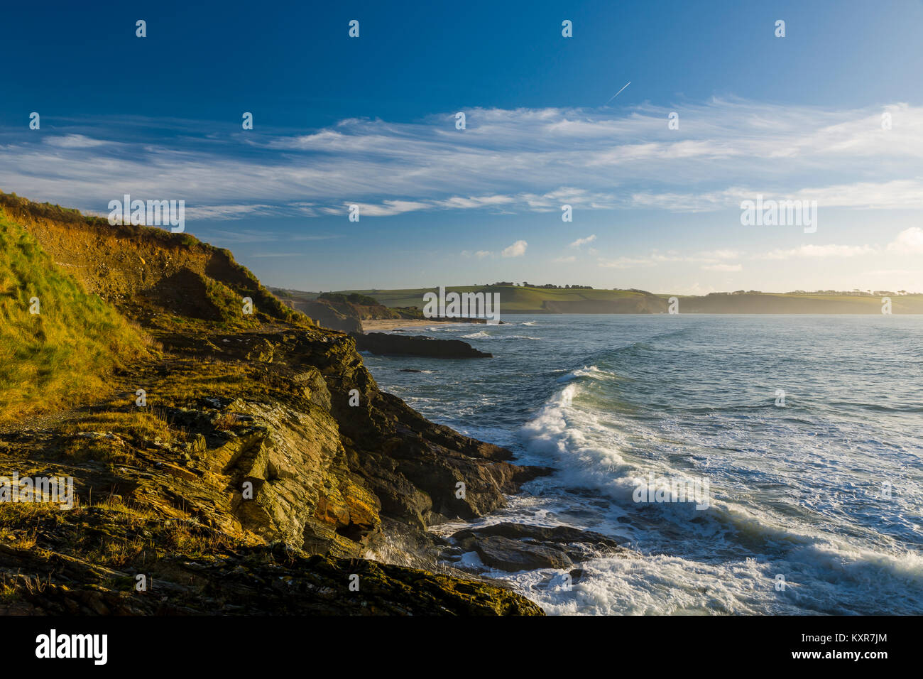 Spit Beach, St Austell Bay, Cornwall, UK. 10/01/2018, sunrise and ...