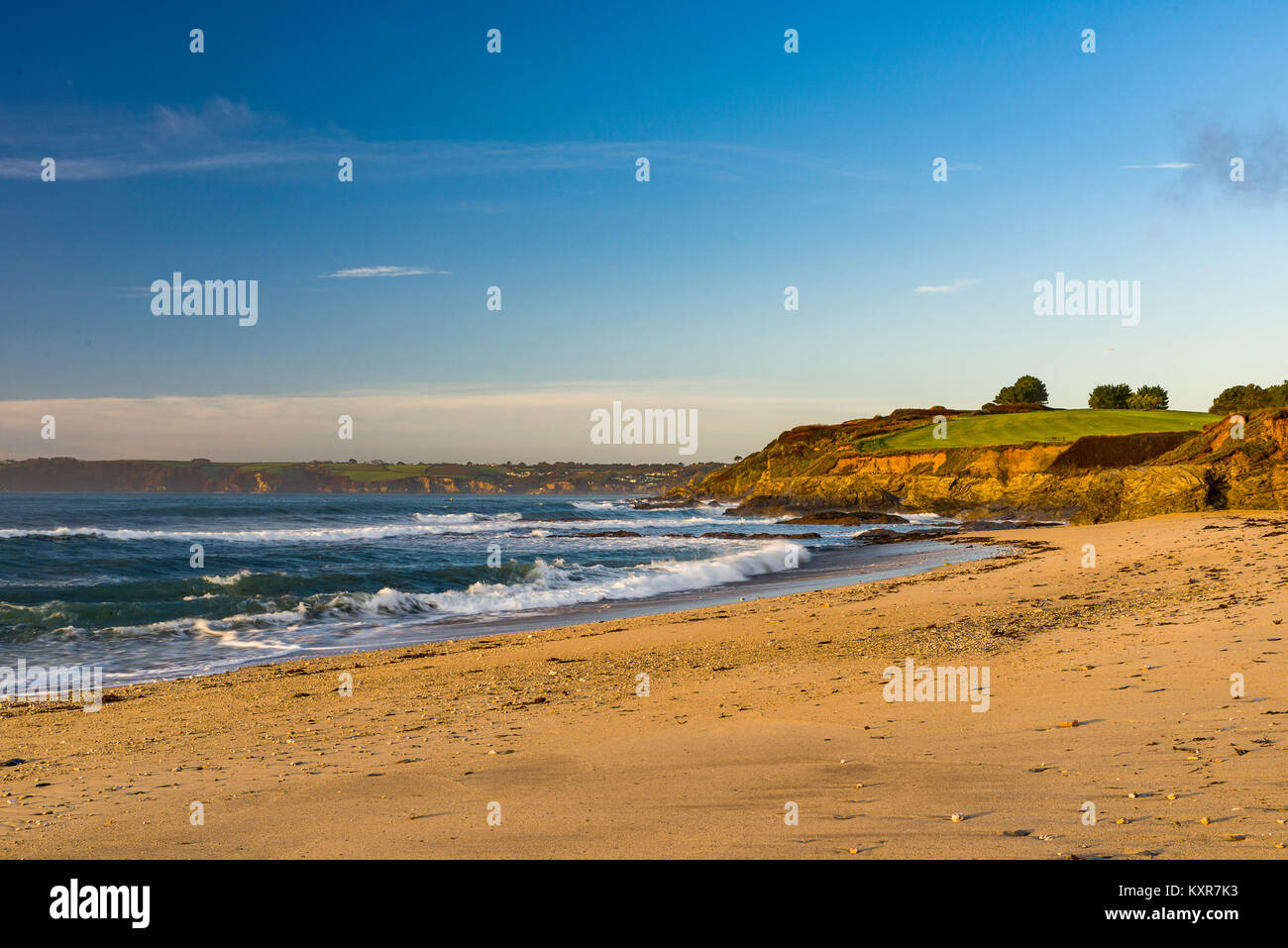 Spit Beach, St Austell Bay, Cornwall, UK. 10/01/2018, sunrise and ...