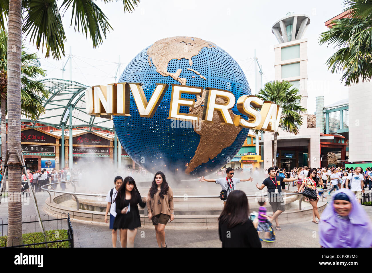 SINGAPORE - OCTOBER 17, 2014: Universal Studios Singapore is a theme ...