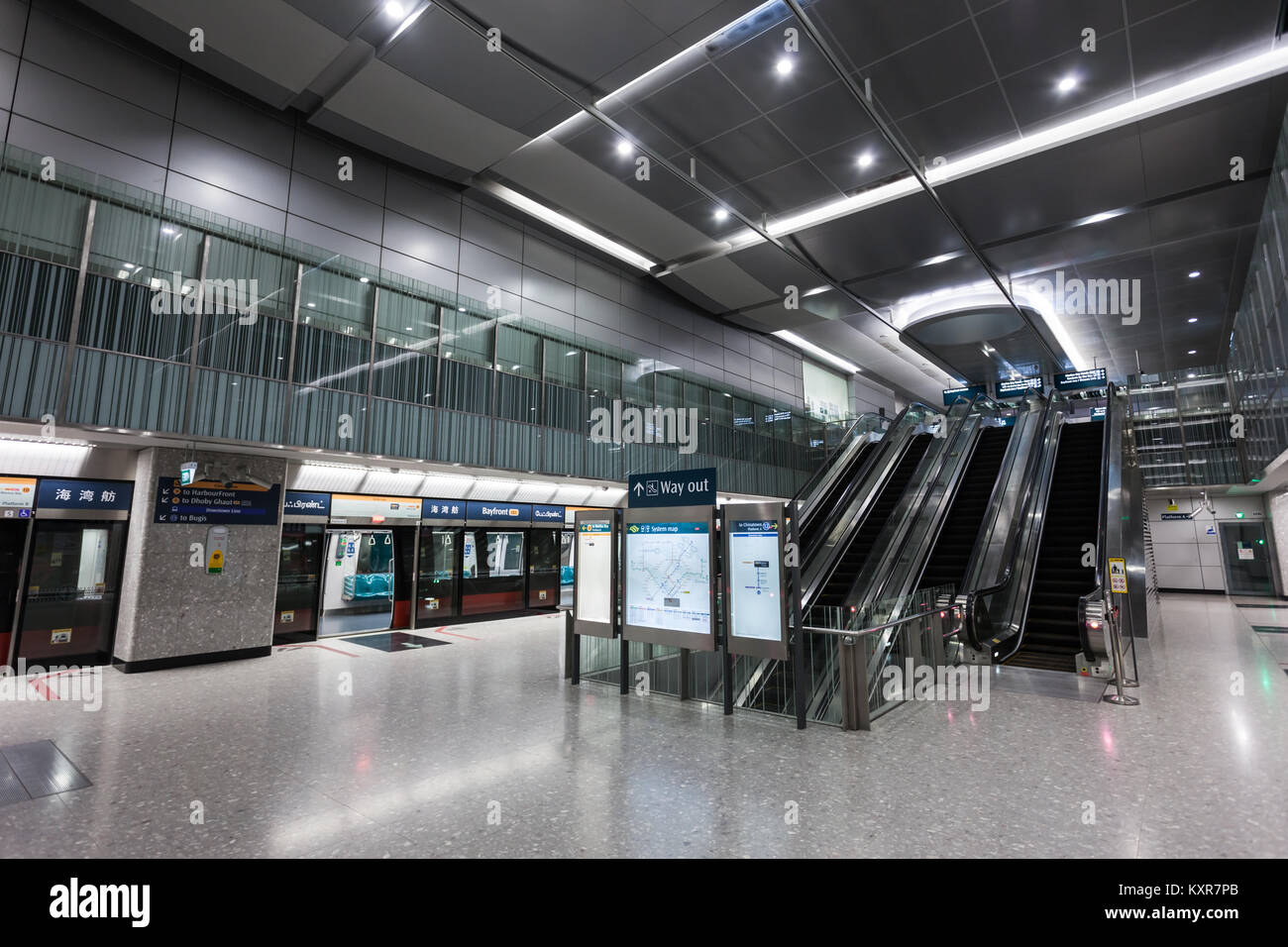 SINGAPORE - OCTOBER 18, 2014: The Mass Rapid Transit is a rapid transit ...