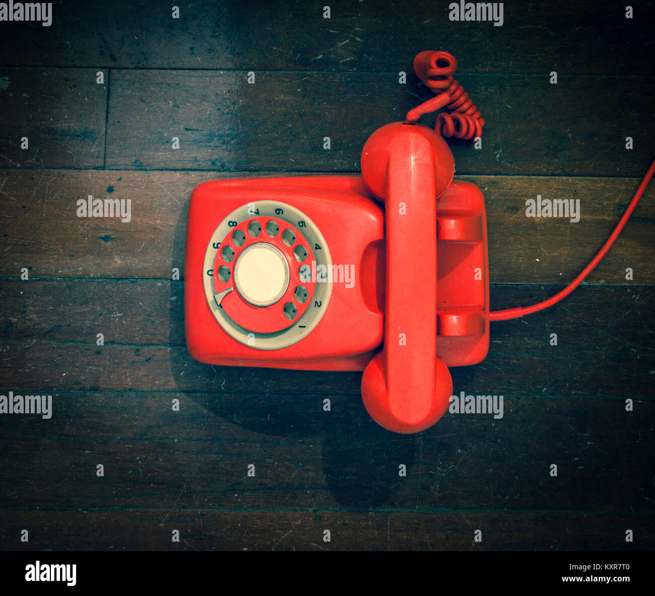 Old fashioned phone from above hi-res stock photography and images - Alamy