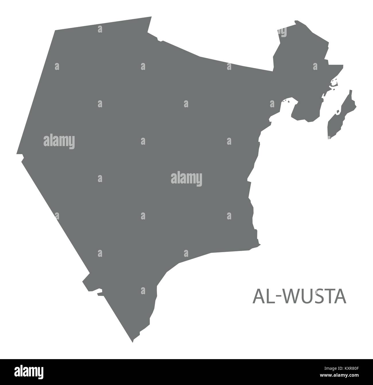 Al-Wusta map of Oman grey illustration silhouette shape Stock Vector Image & Art - Alamy