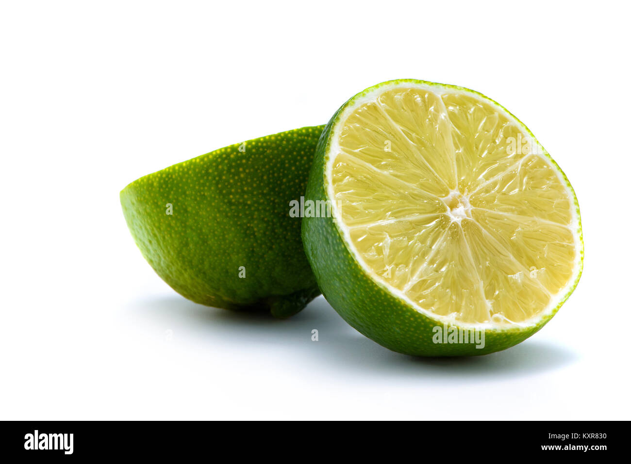 Sliced Limet on White Background Stock Photo - Alamy