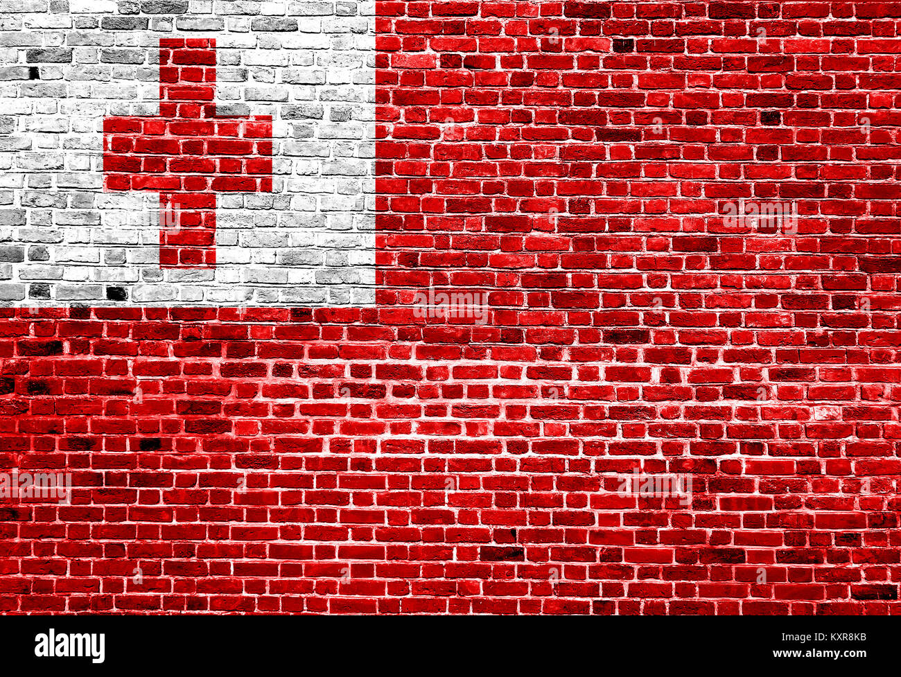 Flag of Tonga painted on brick wall Stock Photo - Alamy