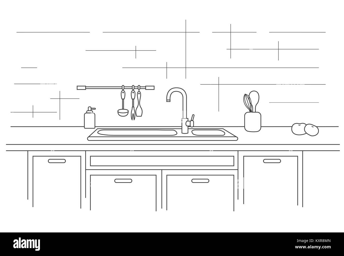 Plumbing plan 3d Stock Vector Images - Alamy