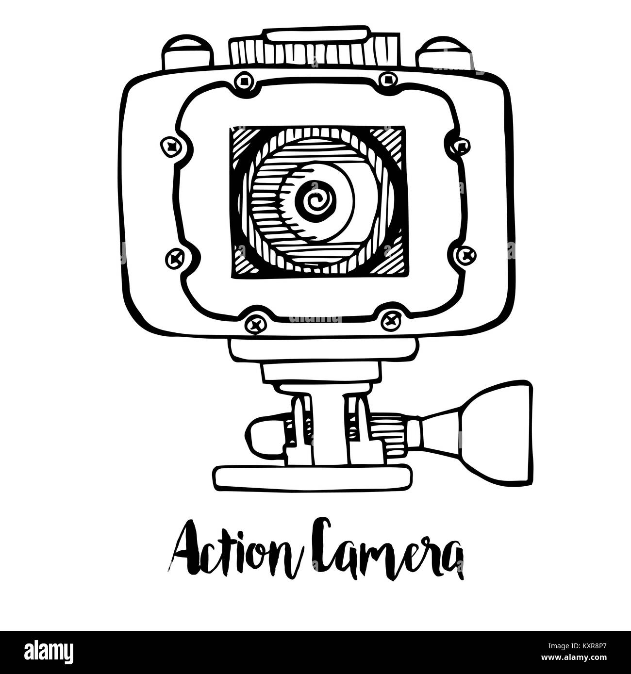 Camera Line Drawing Cut Out Stock Images & Pictures - Alamy