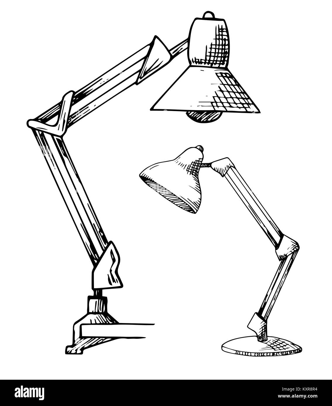 Two reading lamps isolated on white background. Vector illustration in ...