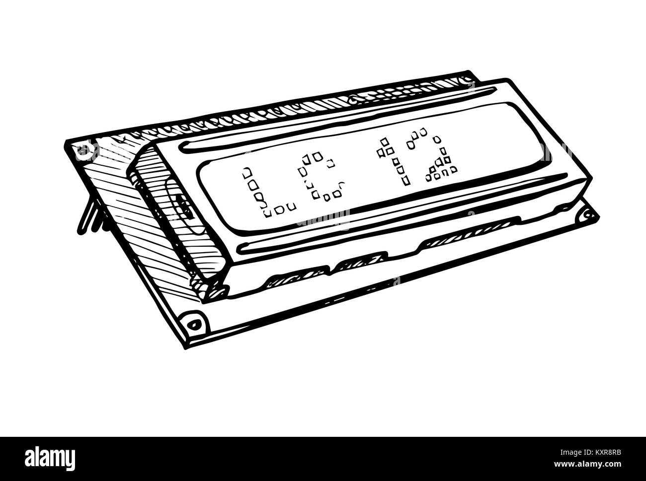 Lcd display module isolated on white background. Vector illustration in ... Lcd display module isolated on white background. Vector illustration in ...