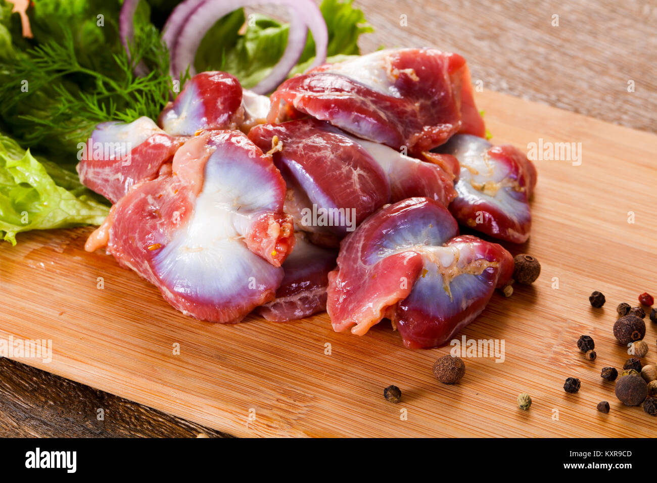 Raw chicken stomach for cooking Stock Photo - Alamy