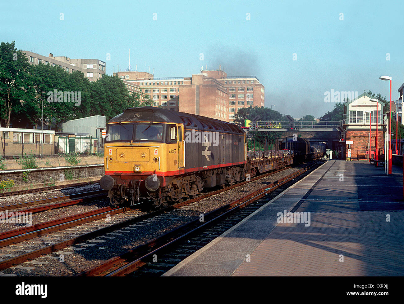 A class 47 diesel locomotive number 47367 working a wagonload freight ...