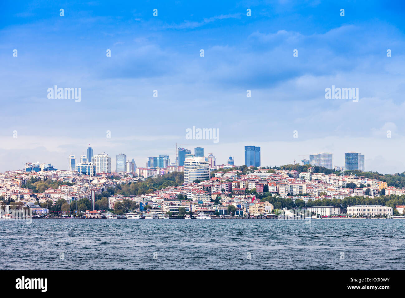 ISTANBUL, TURKEY - SEPTEMBER 06, 2014: Istanbul skyline, view from ...