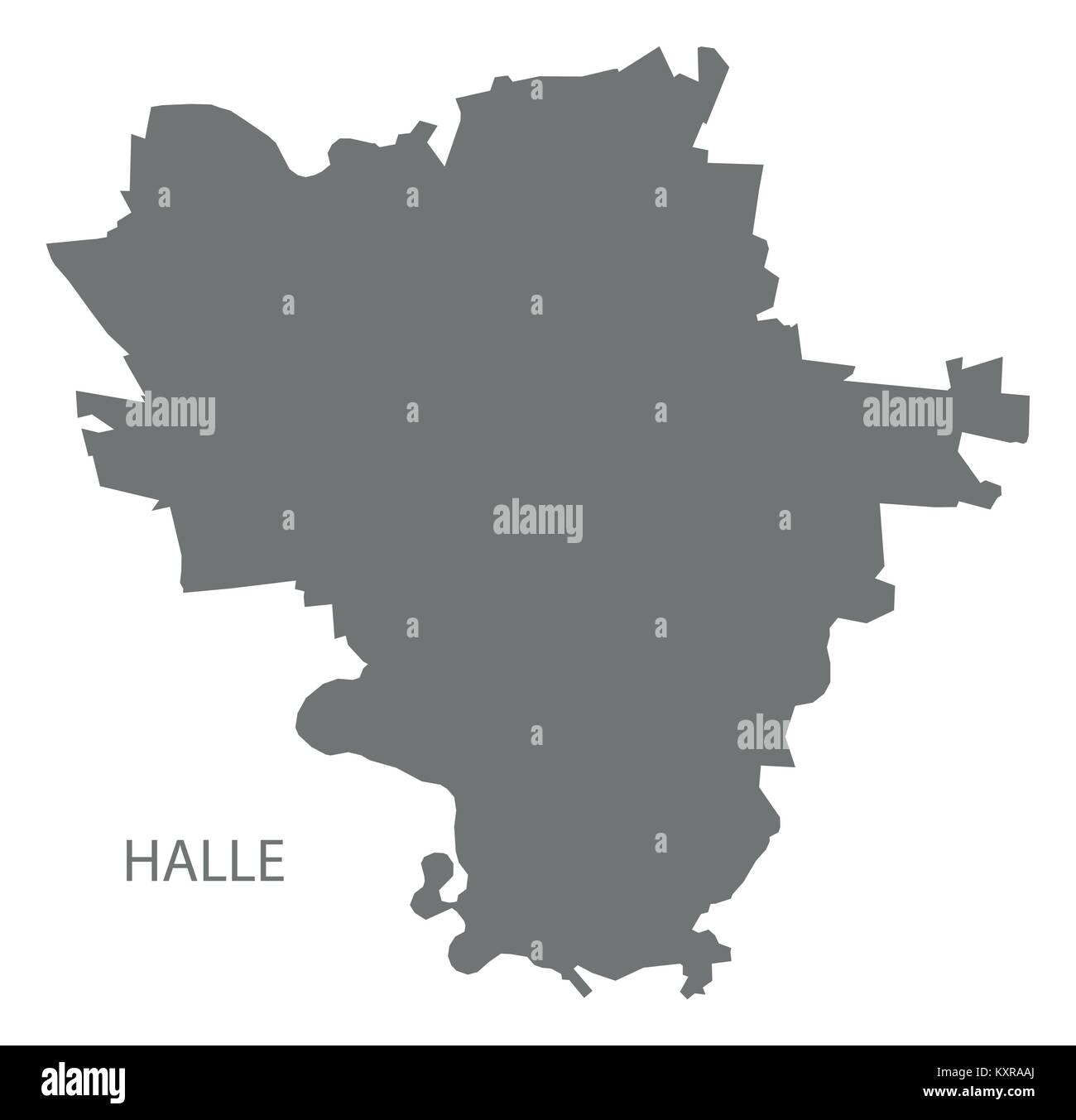 Halle city map grey illustration silhouette shape Stock Vector Image ...