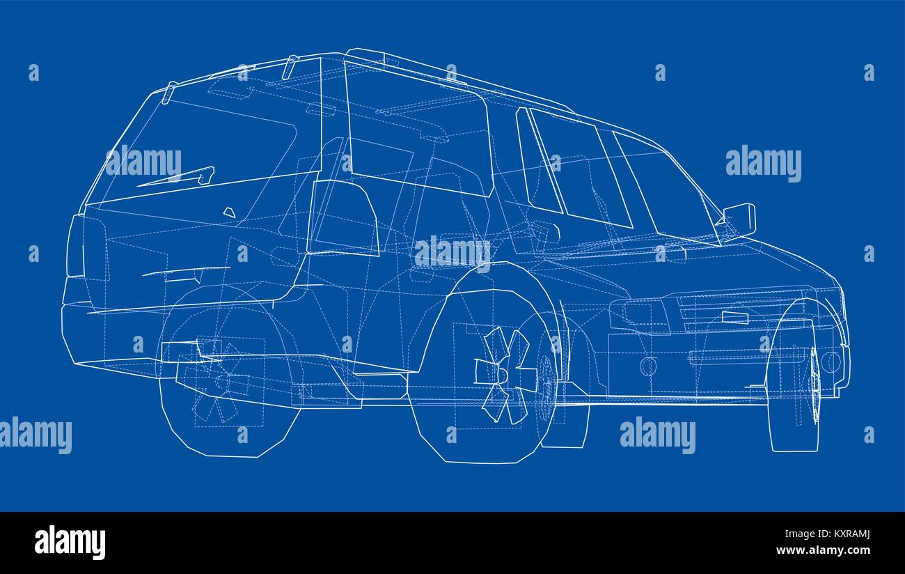 Car SUV drawing outline. Vector Stock Vector Image & Art - Alamy
