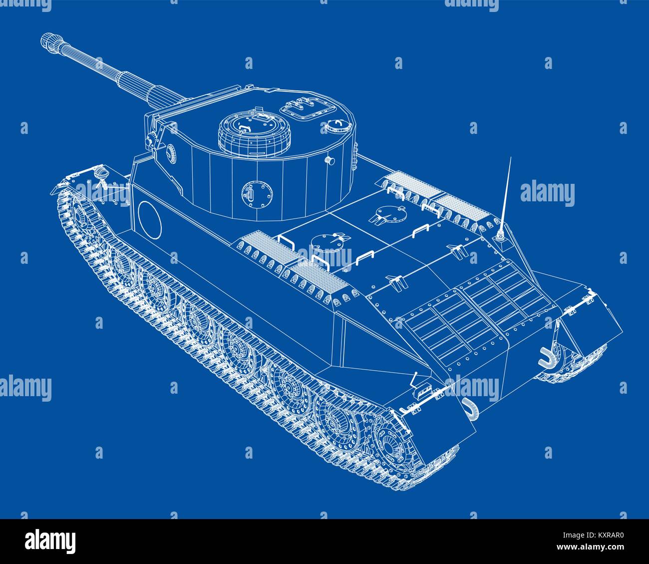 Blueprint of realistic tank Stock Vector Image & Art - Alamy