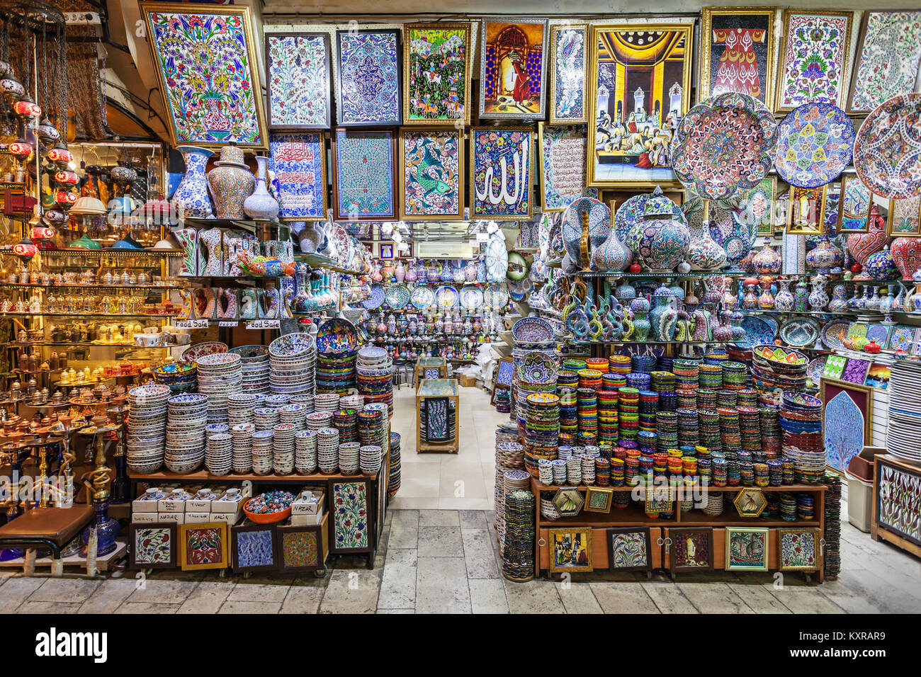 ISTANBUL, TURKEY - SEPTEMBER 08, 2014: The Grand Bazaar is one of the ...