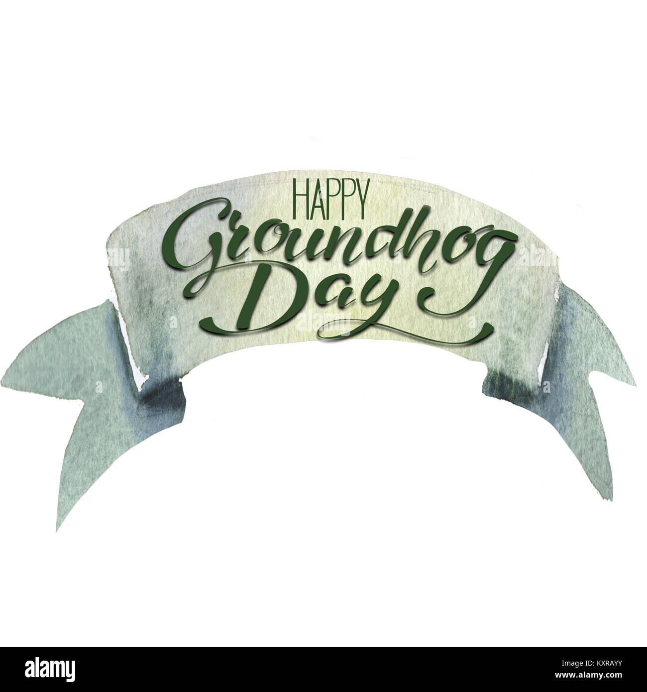 Happy Groundhog Day - hand lettering inscription to design, black and ...