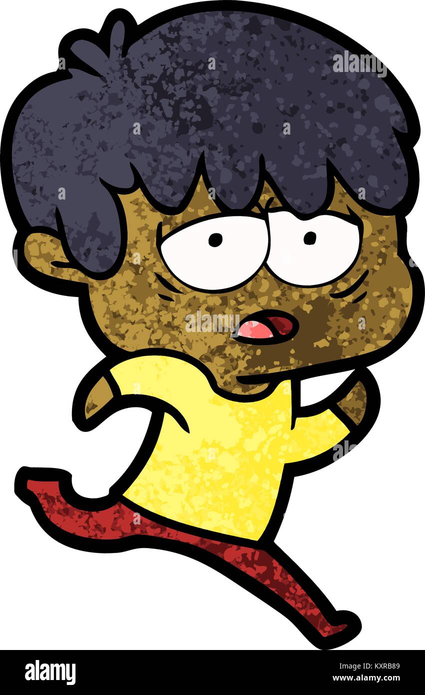 cartoon exhausted boy Stock Vector Image & Art - Alamy