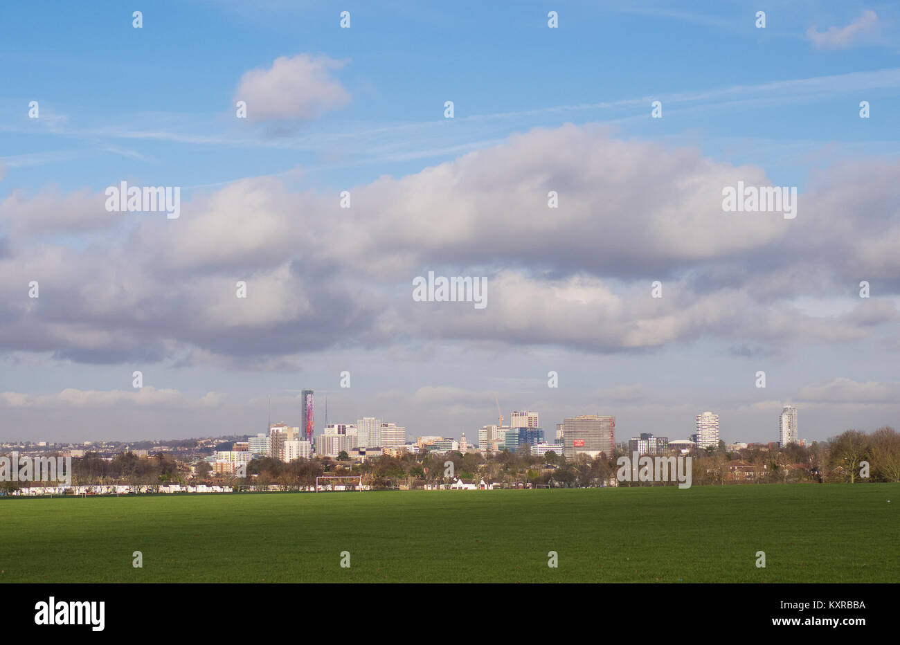 Croydon skyline from Purley in winter Stock Photo - Alamy