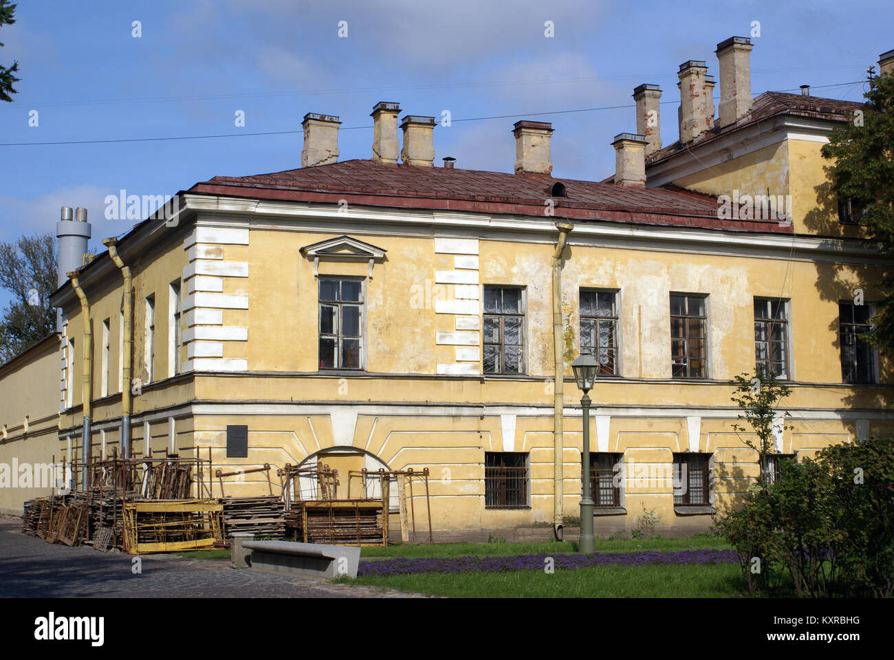 Old yellow building in Petropavlovskaya krepost, St-Petersburg, Russia ...