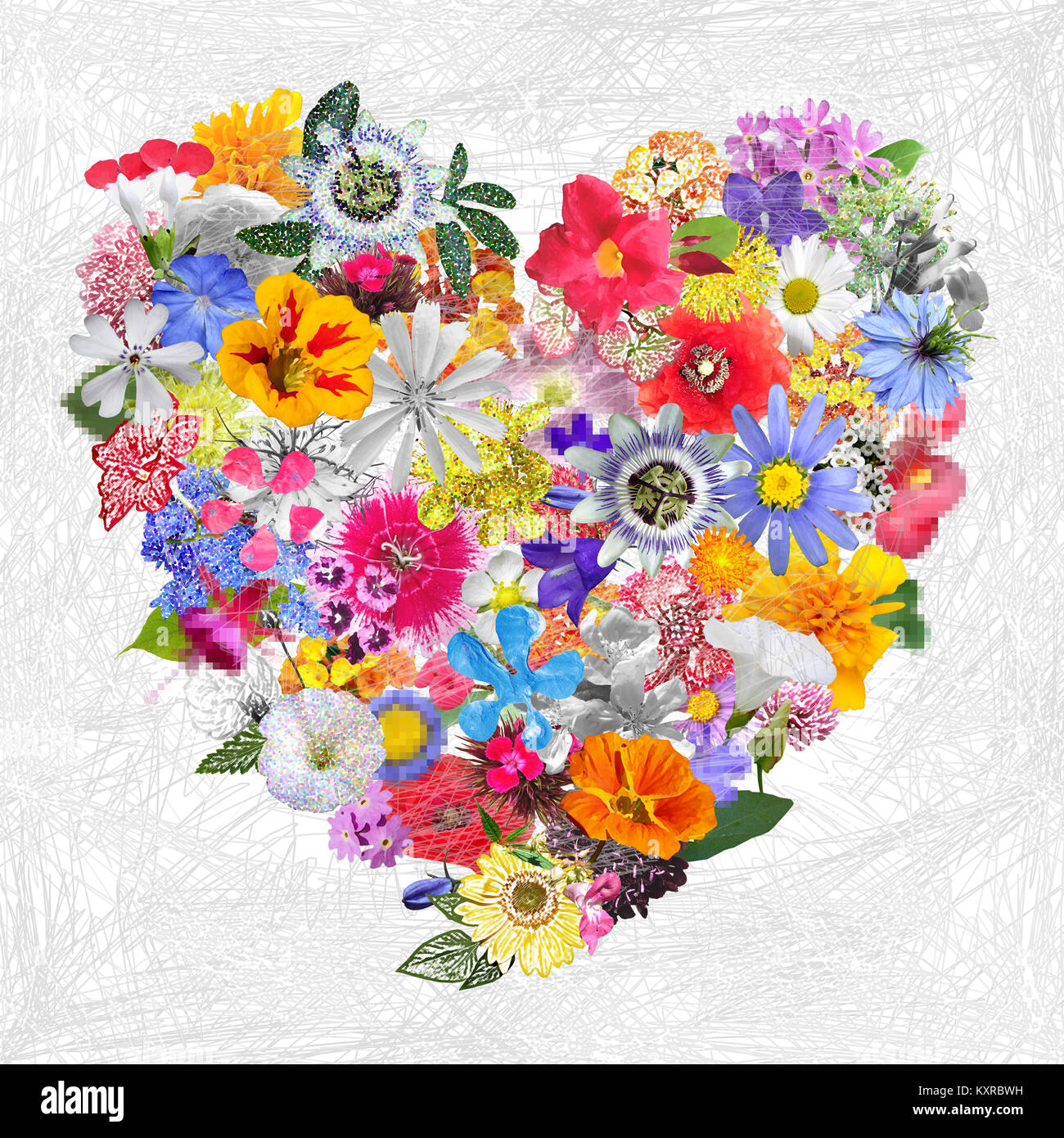 Heart made flowers hi-res stock photography and images - Alamy
