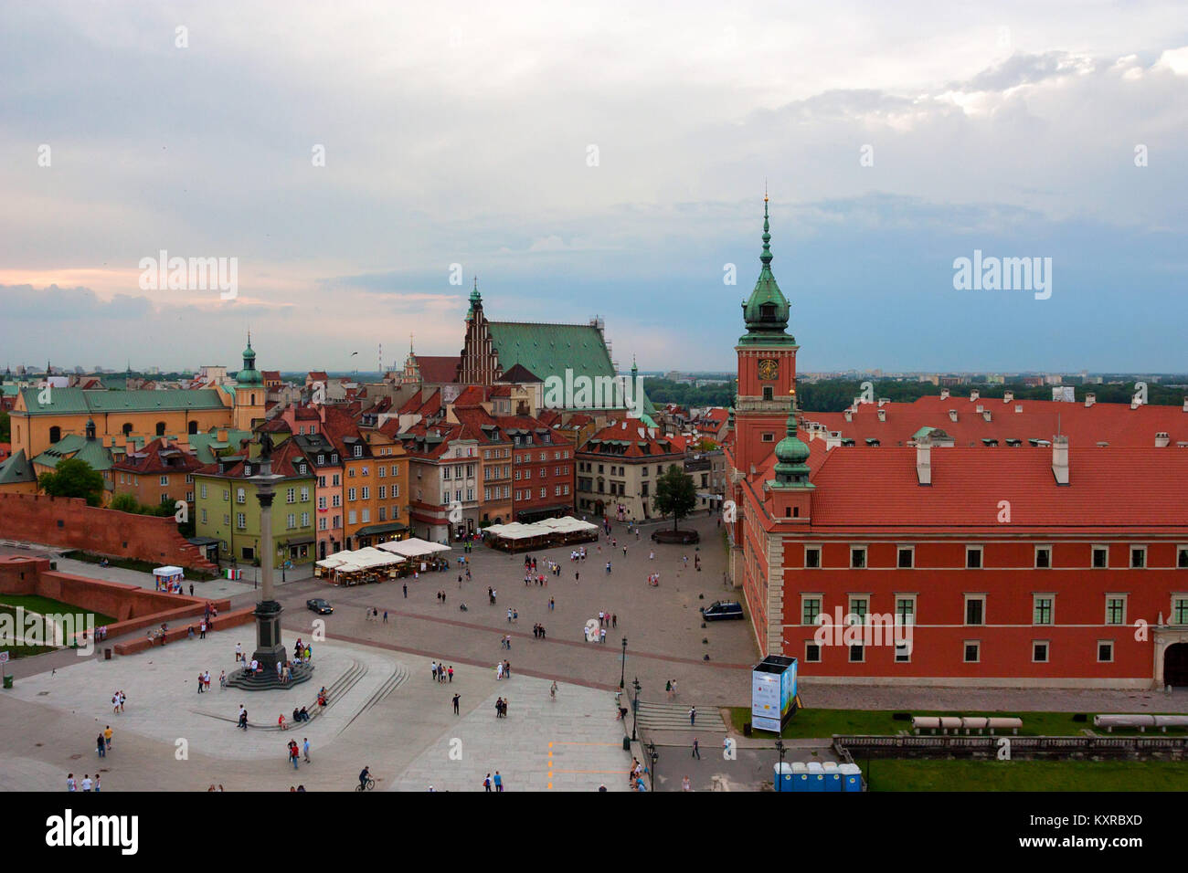 Warsaw square night aerial hi-res stock photography and images - Alamy