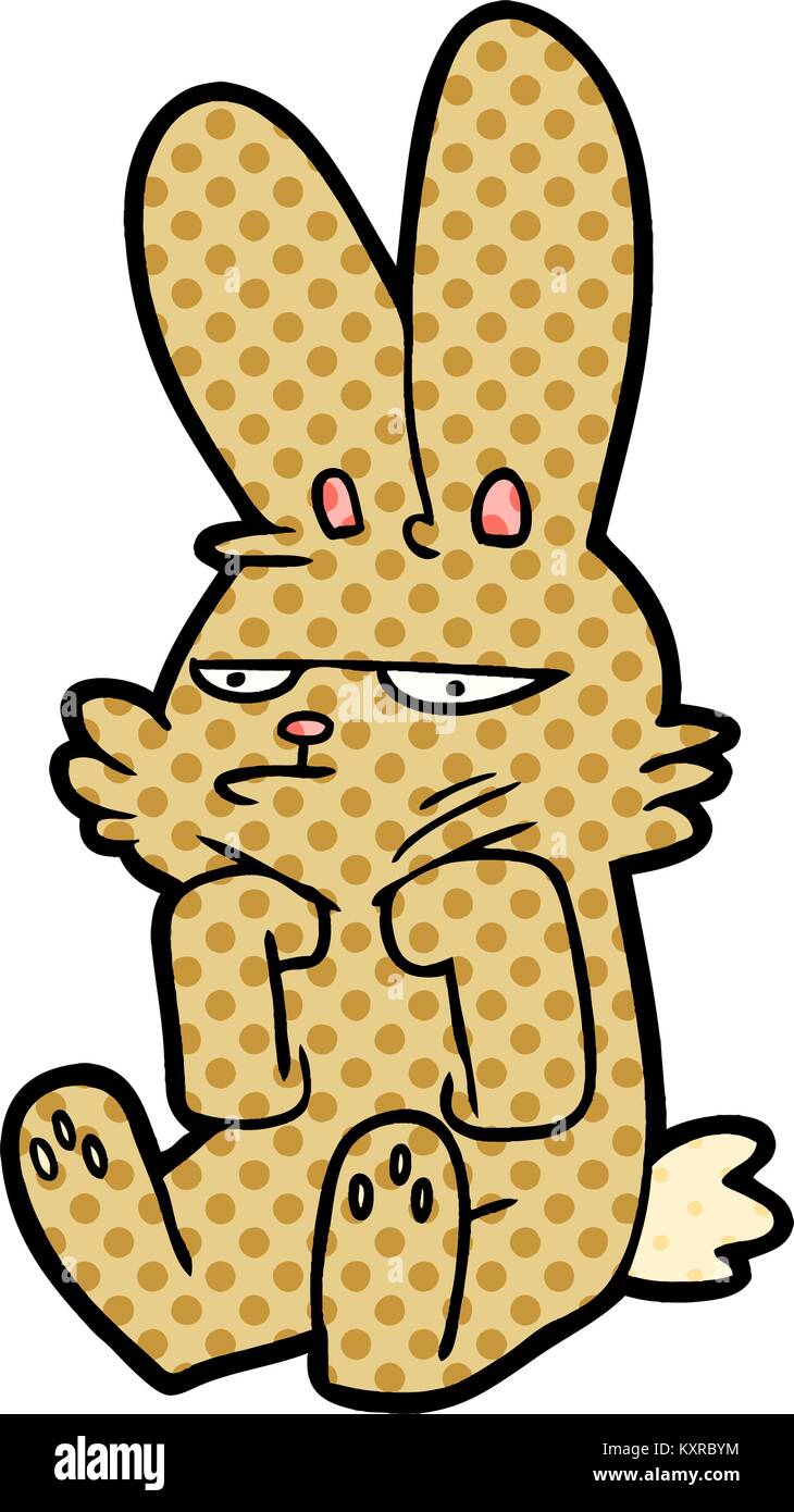 cartoon grumpy rabbit Stock Vector Image & Art - Alamy