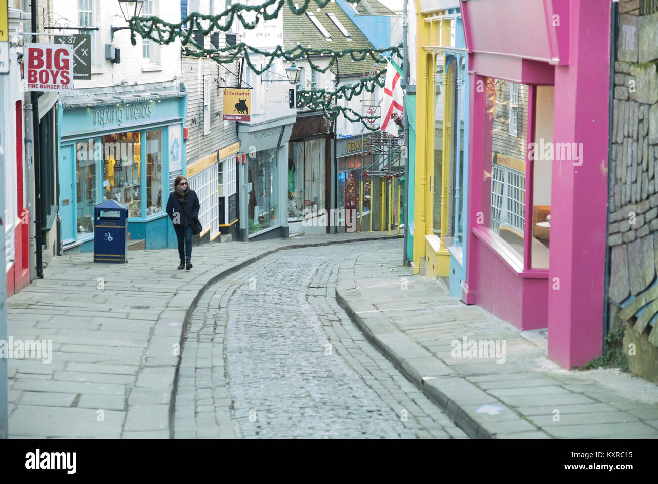 Folkestone Old High Street Stock Photo - Alamy