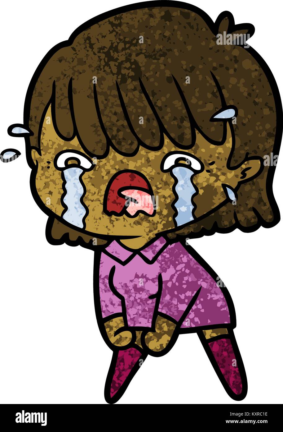cartoon girl crying Stock Vector Image & Art - Alamy