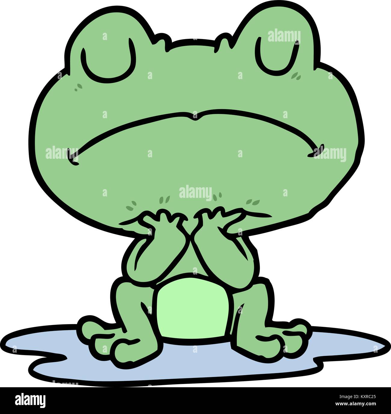 cartoon frog in puddle Stock Vector Image & Art - Alamy